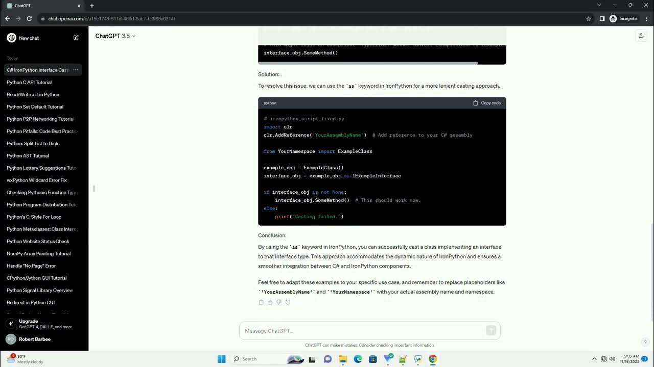 Unable to cast a class implementing and interface to this interface in IronPython and C - YouTube