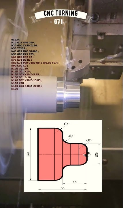 CNC turning with G71 cycle code - YouTube