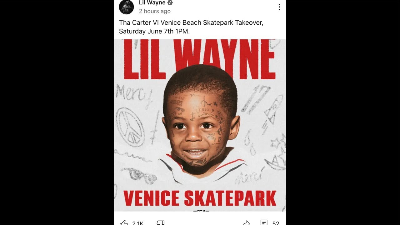Live at Venice Beach.🏝️ Lil Wayne at the skate park at 1pm - YouTube