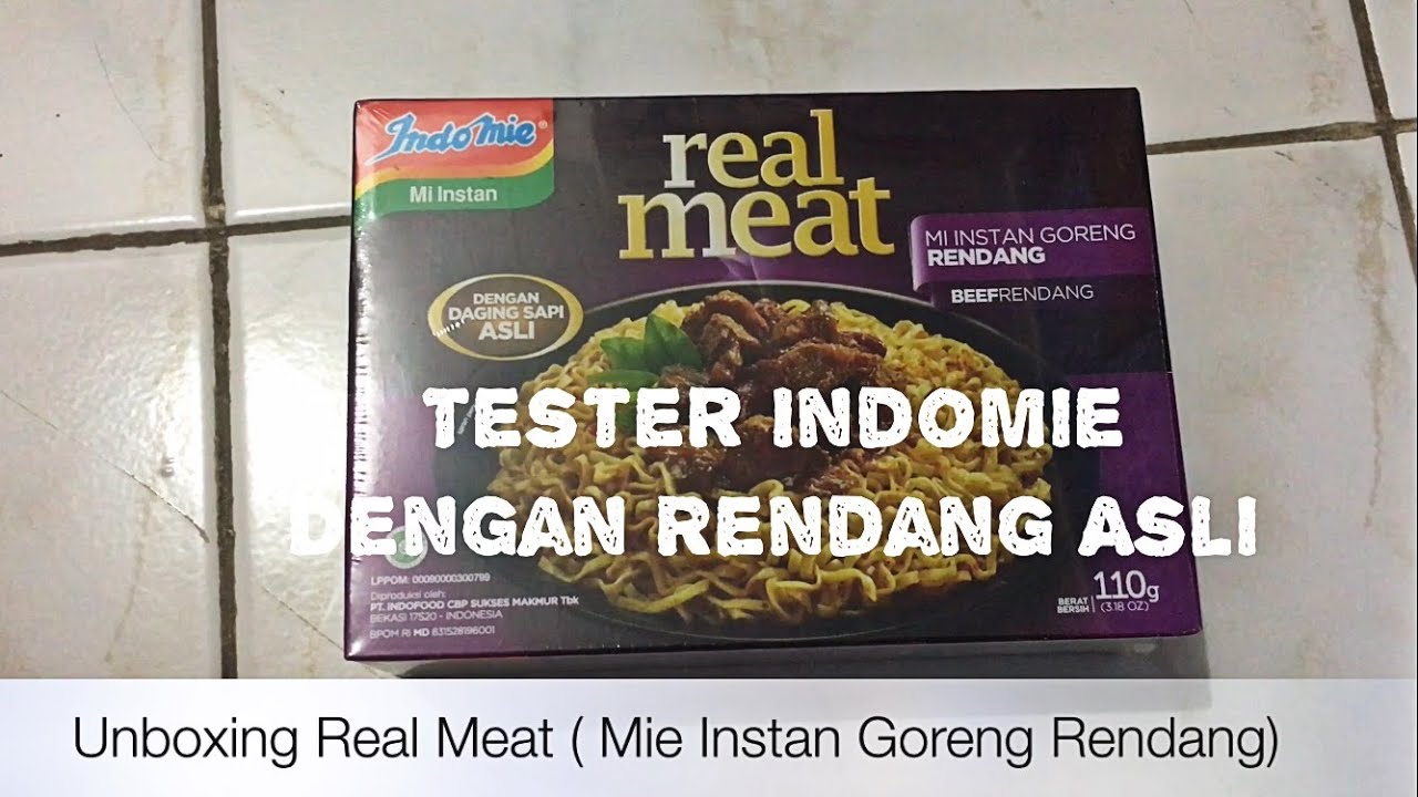 Unboxing REAL MEAT (Indomie Goreng Dengan Rendang Asli) - YouTube