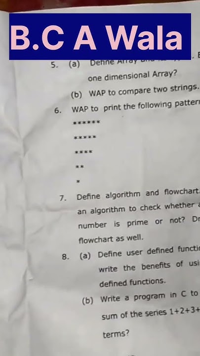 Object oriented programming using c++ " BCA 3rd sam " exam paper - YouTube
