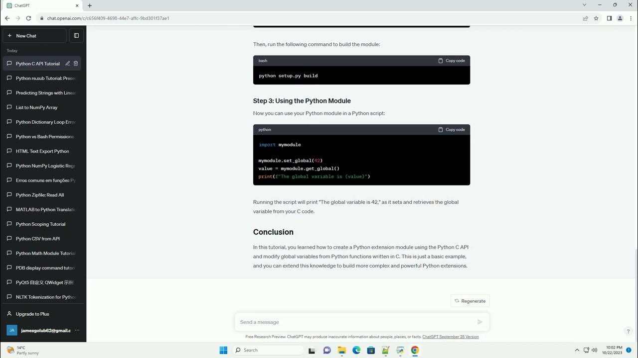 Python C API and global variables modified in python functions - YouTube