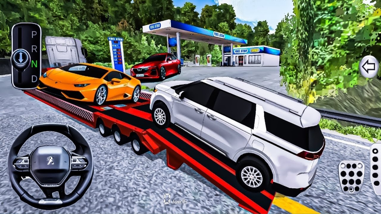 3D Car 🚗 A white colour & transport ven Parking in the petrol pump ⛽ ...
