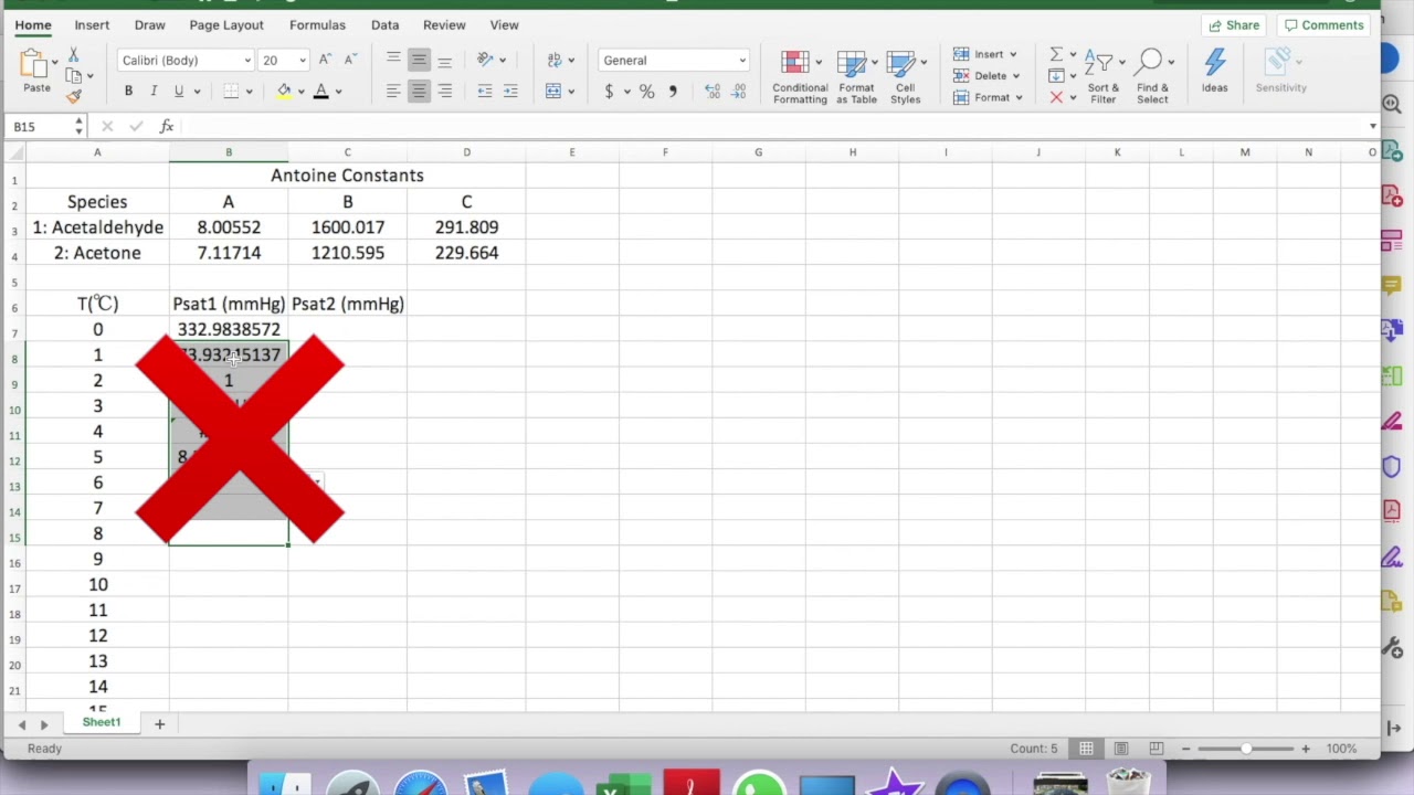 How to Calculate Psat with Excel by Copying Absolute Value of A ...