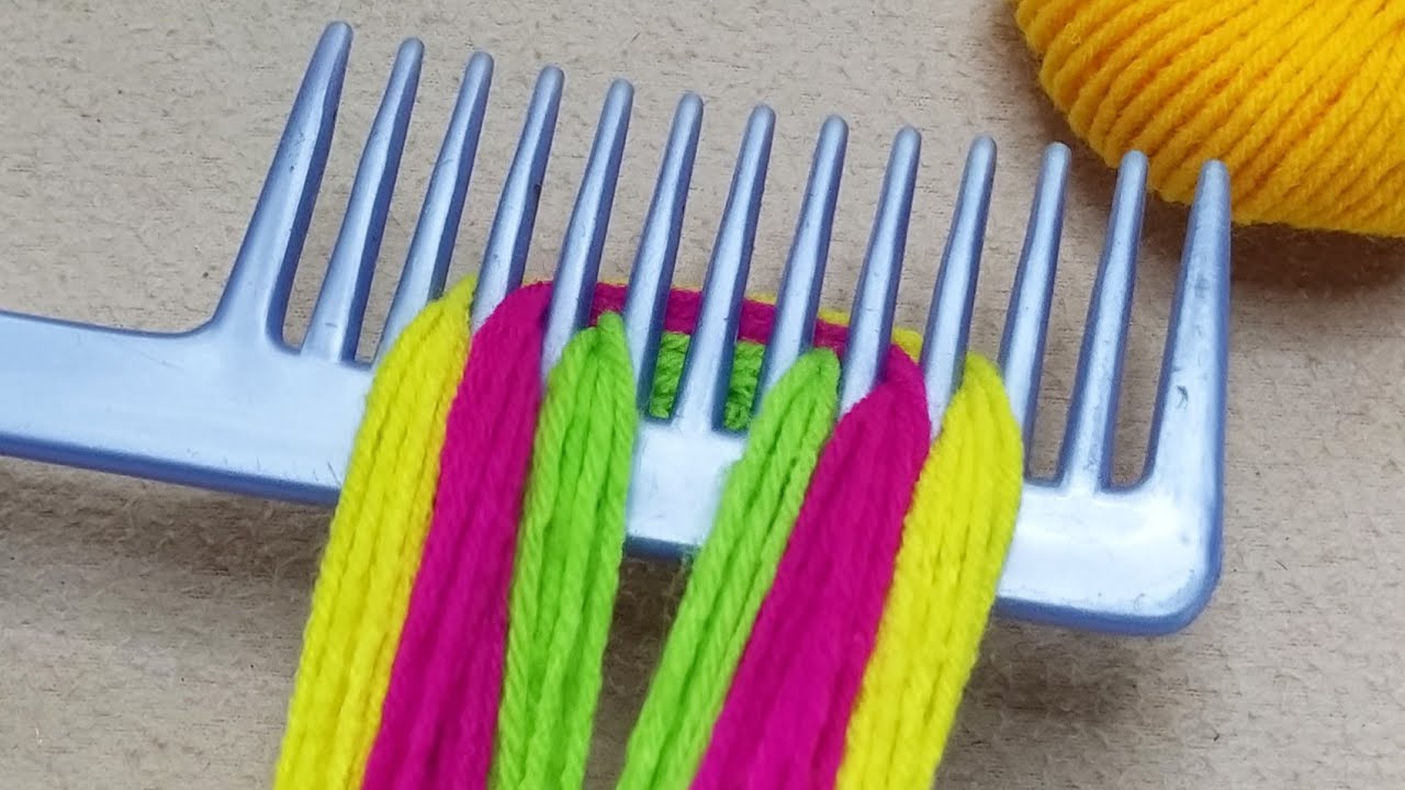 Amazing 2 Beautiful Woolen Yarn Flower making ideas with Hair Comb ...