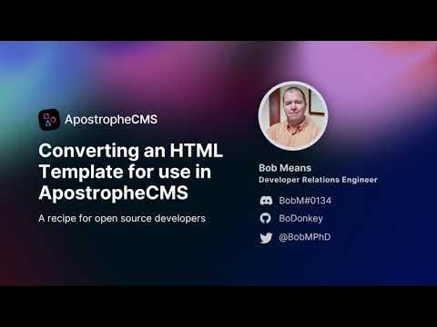 Converting an HTML template for use in Apostrophe - YouTube