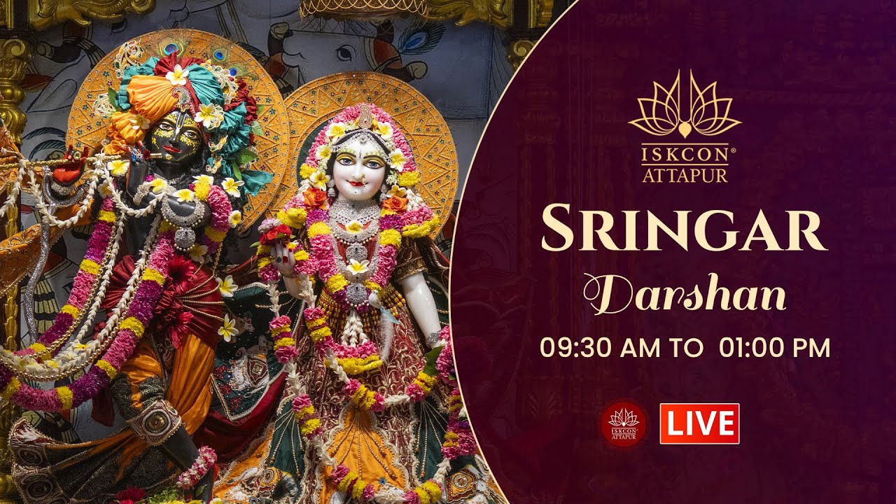 Live Darshan (9.00 am - 1:00 pm) at ISKCON Attapur on 22nd September ...