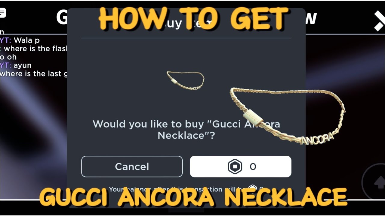 How to get Gucci Ancora Necklace in Gucci Ancora Fashion Show | Roblox ...