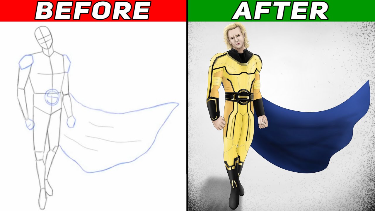 Drawing: Sentry (full body) from Thunderbolts* | New Avengers Drawing ...