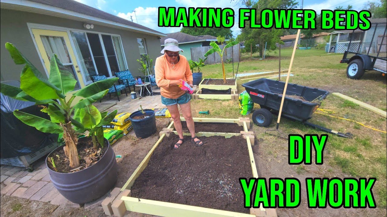 DIY Making Butterfly & Rose Flower Beds 🌻Yard Work - YouTube