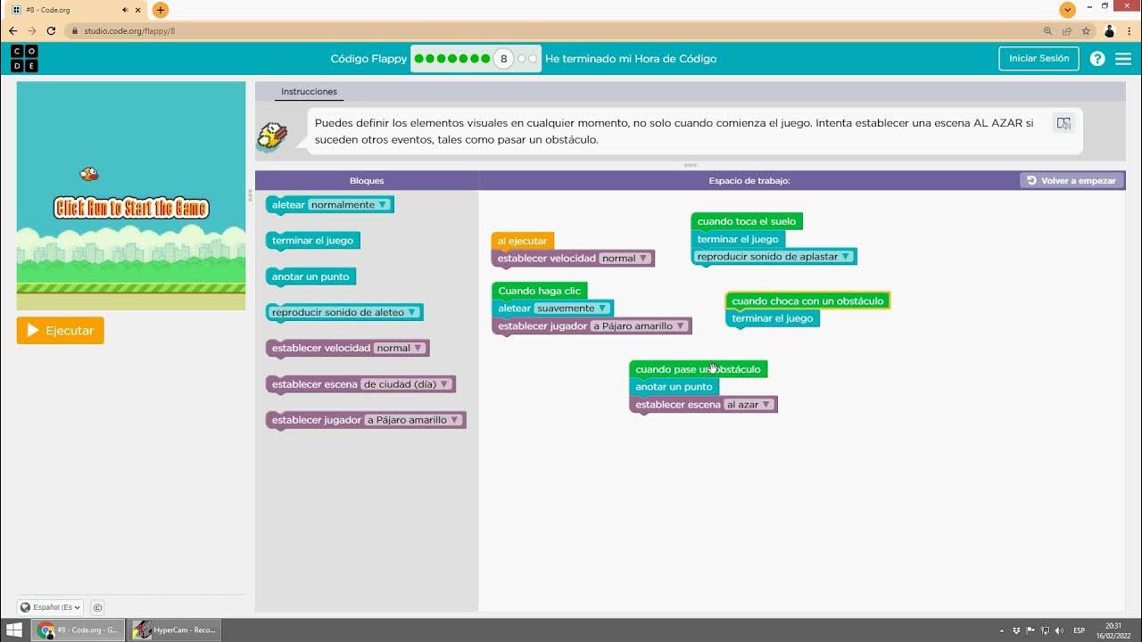Flappy Birds- Code.org- Solución y respuesta a todas las fases! # ...