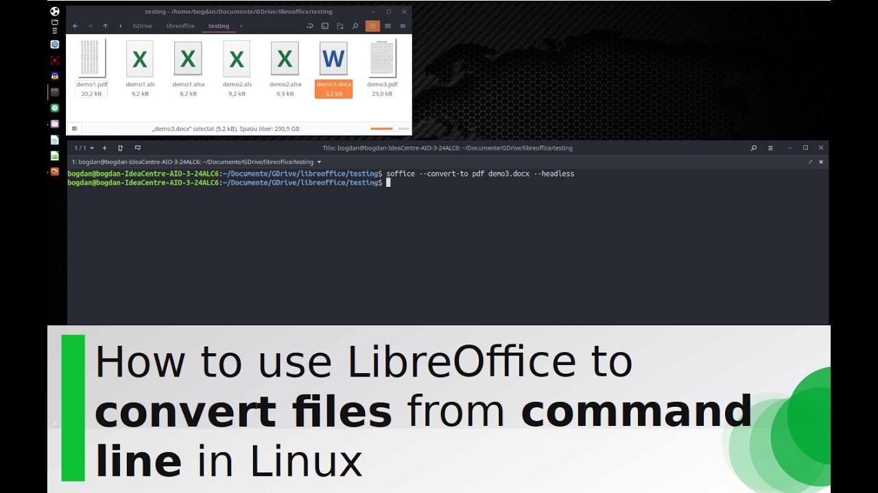 How to use LibreOffice to convert files from command line in Linux - YouTube How to use LibreOffice to convert files from command line in Linux - YouTube
