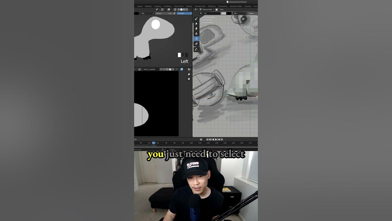 Adjusting Paws Color for Contrast - making a 3d game character in Blender - 3.4: Dino Turtle ...