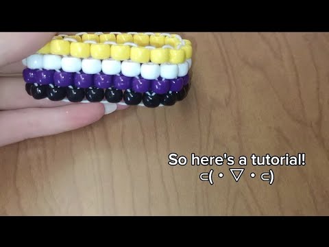 How to Tie Off an Even Peyote Stitch Kandi Cuff | Tutorial - YouTube