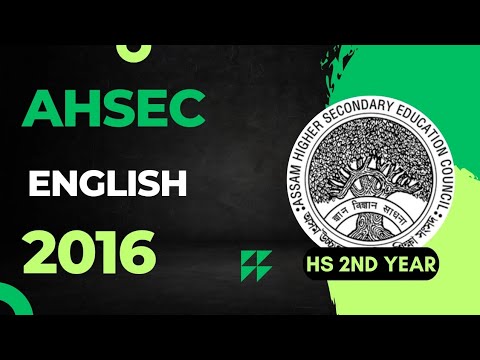 HS 2nd Year English Question Paper 2016 | AHSEC HS 2nd Year English ...