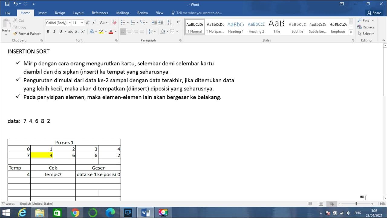 Tugas Struktur Data- Metode Sorting dengan Insertion Sort - YouTube
