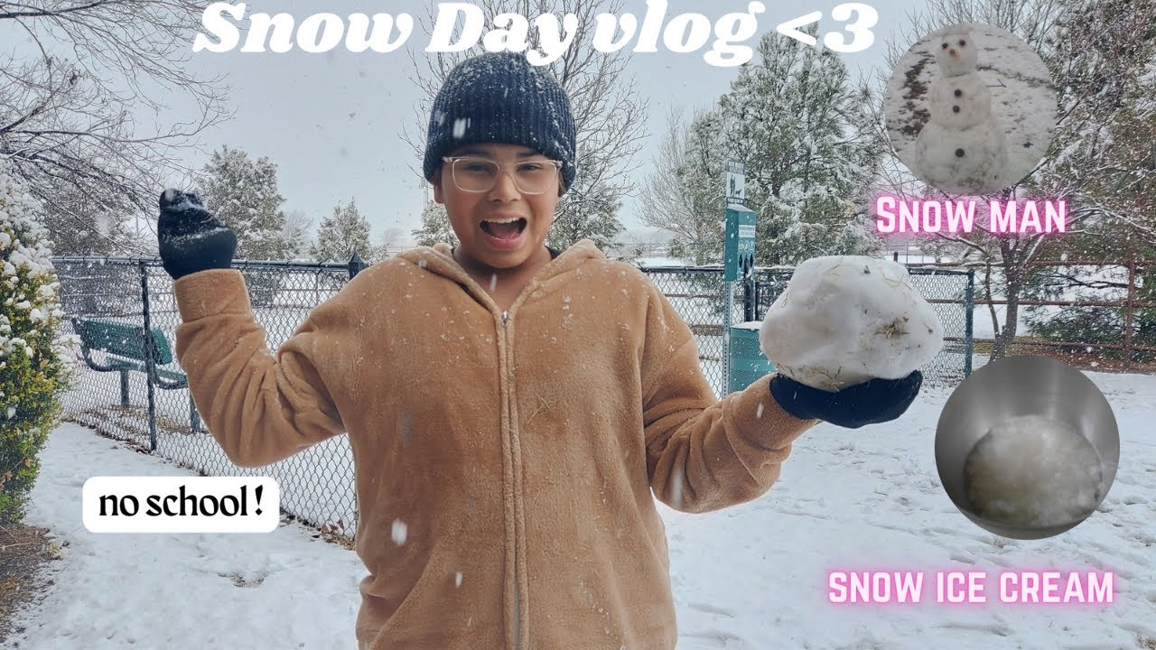 Snow vlog 2023|life with Avayah| Hot chocolate, snowman, snow ice cream and etc - YouTube