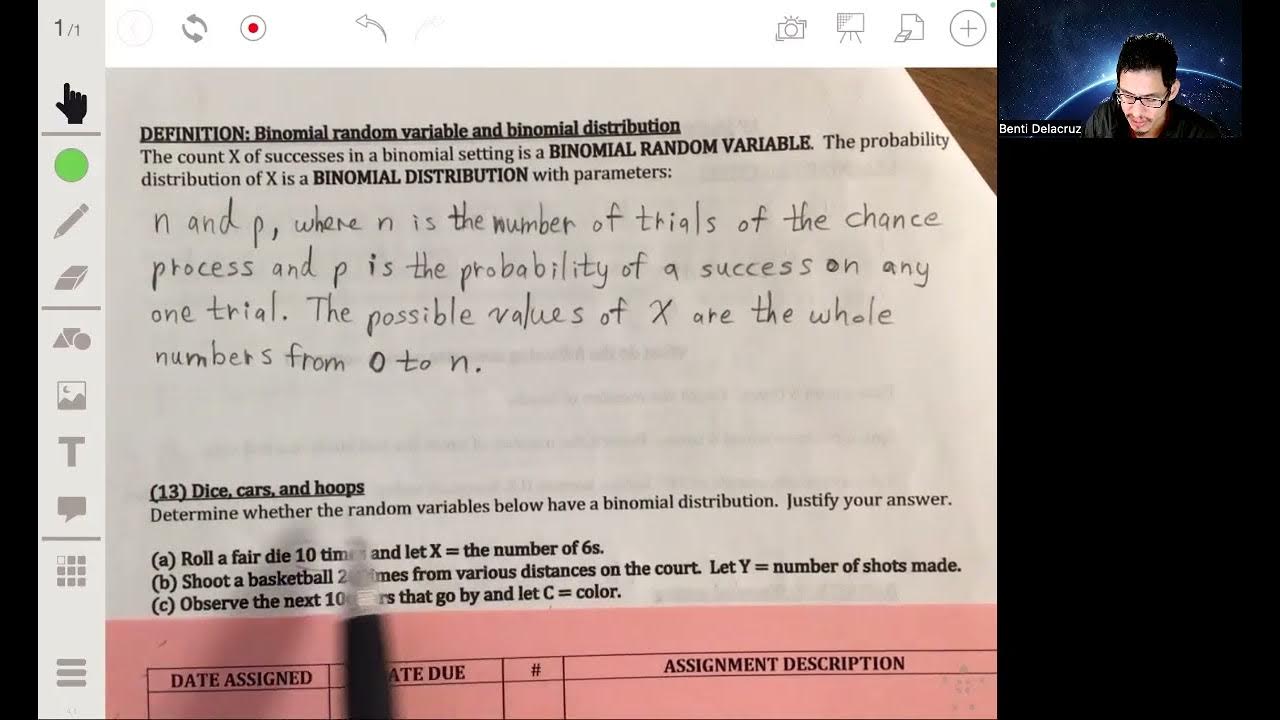 Determining if a Random Variable has a Binomial Distribution | AP Statistics Lesson 6.3.1 - YouTube