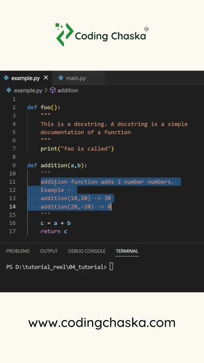 Docstring in Python - YouTube