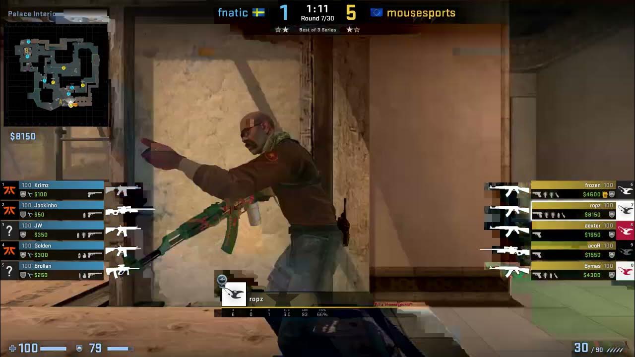 CS:GO POV Demo Mousesports ropz (22/11) vs Fnatic (de_mirage) - YouTube