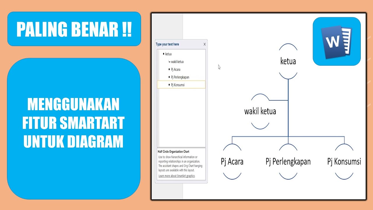 Menggunakan Fitur SmartArt untuk Diagram di Word - YouTube