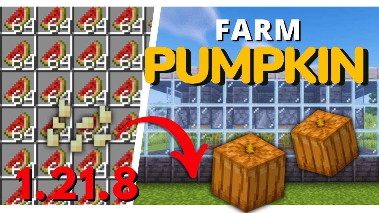 Minecraft 1.21.8 Pumpkin Farm Tutorial: INFINITE Food & XP! (Easy Auto ...