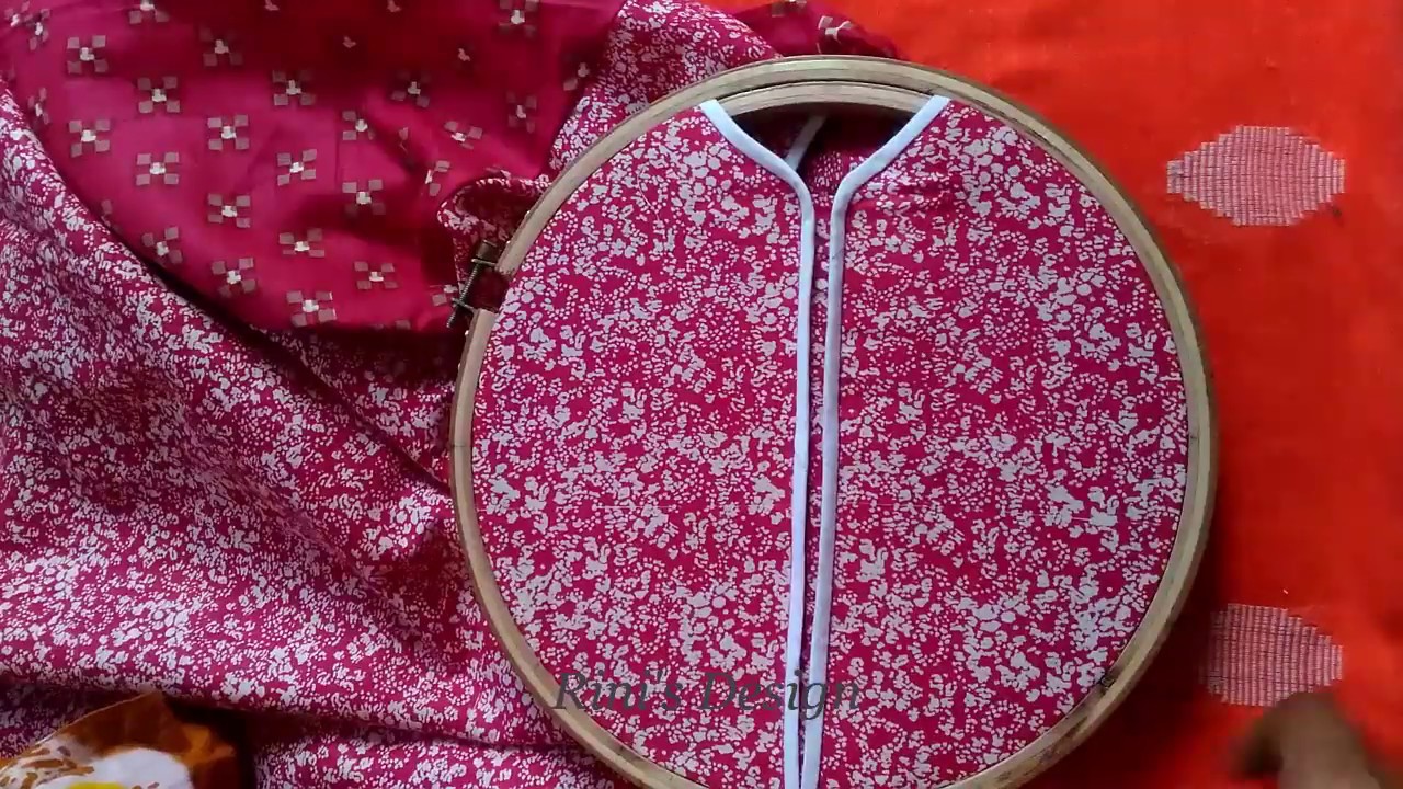 Hand Embroidery neck line,Neck line with modified chain stitch - YouTube