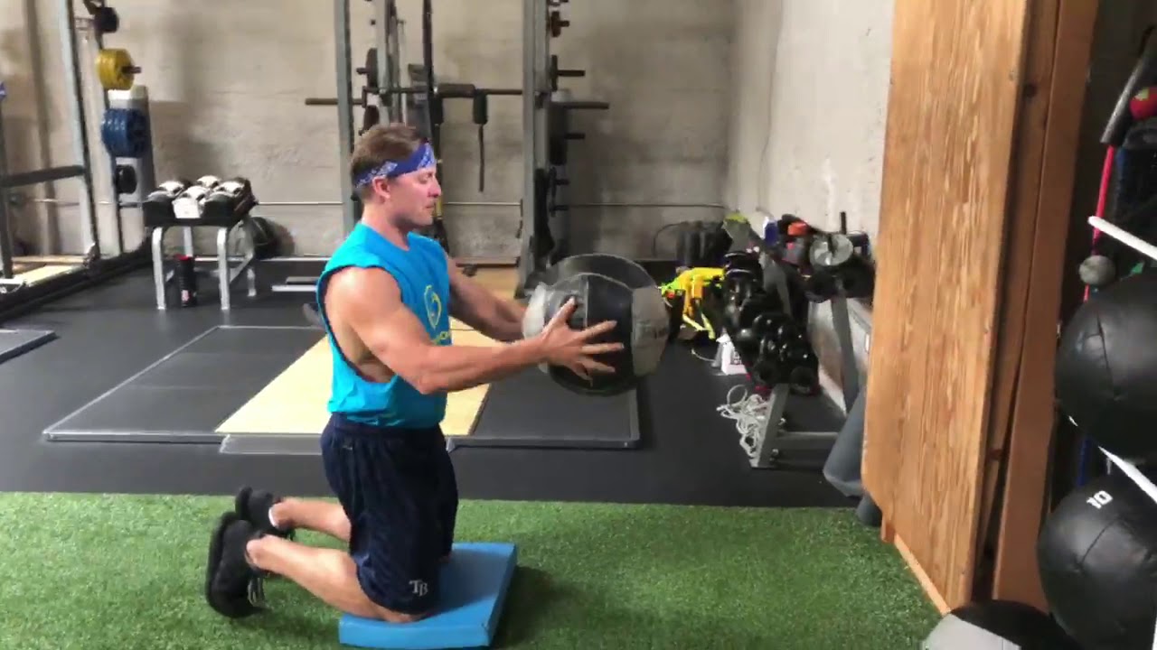 Tall Kneeling Med Ball Alternating Front Twist Low Throw at Wall - with ...