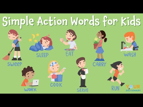Action words/ 10 action words/ simple action words for kids /parents ...
