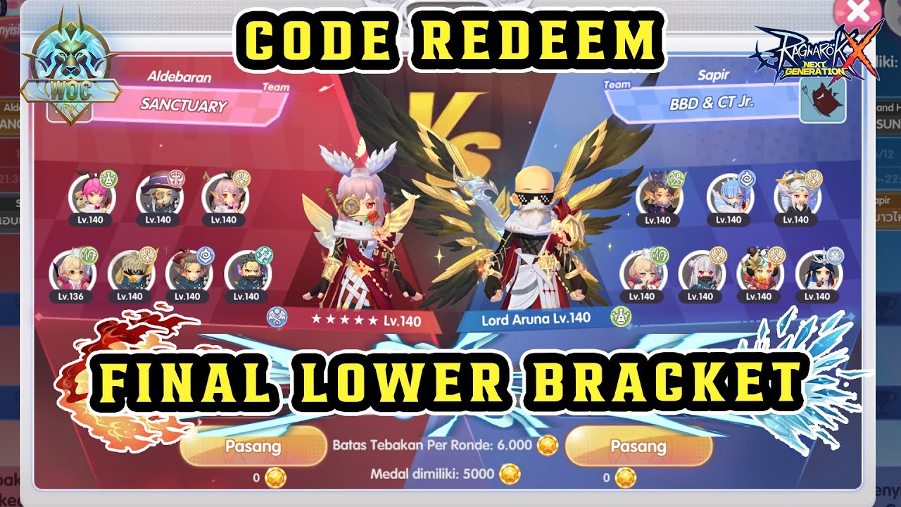 ROX - CODE REDEEM & NOBAR FINAL LOWER BRACKET !! BALASKAN DENDAM SAPIR ...