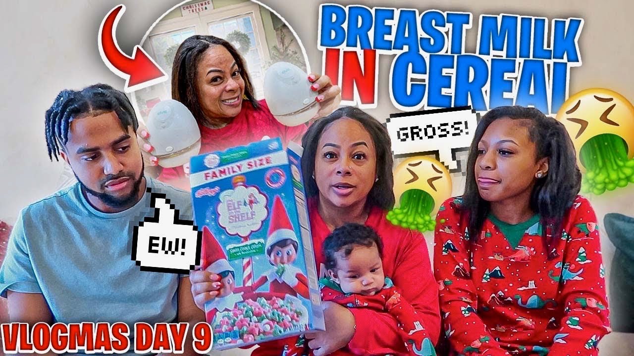 BREASTMILK IN CEREAL ON MY FAMILY *bad idea* - YouTube