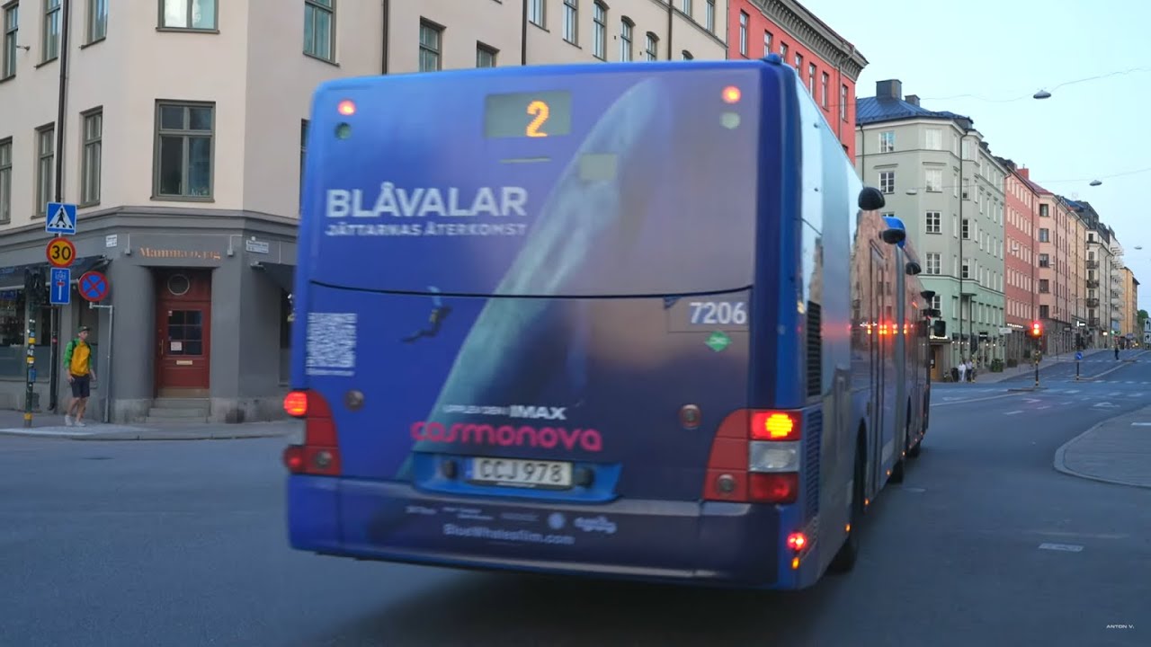 Sweden, Stockholm, bus 2 ride from Kungsträdgården to Tjärhovsplan ...