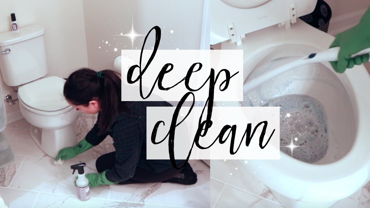 DEEP CLEAN THE MASTER BATHROOM WITH ME 2019 // EXTREME CLEANING ...