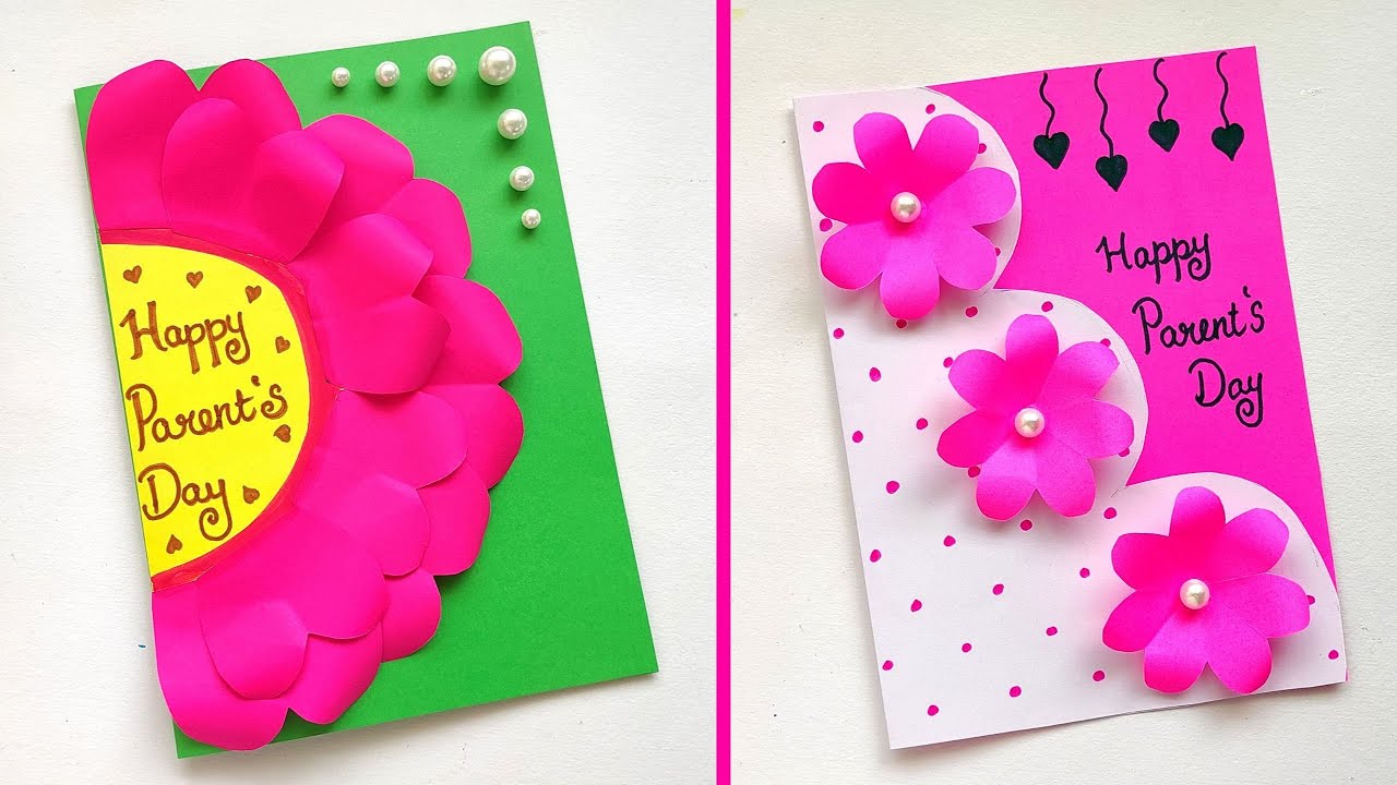 2 Parent's Day Card | Cute White Paper Parent's Day Greeting Card Ideas ...