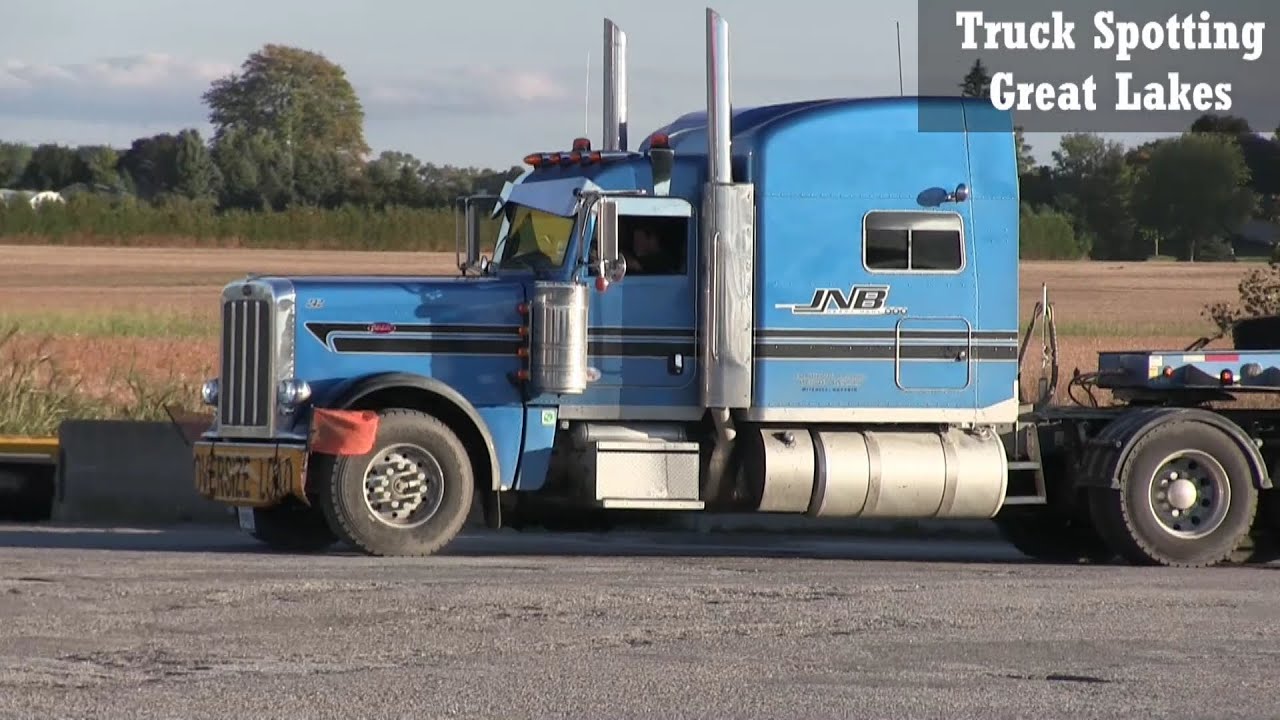 NICE Blue Peterbilt Truck With Oversize Load At Truck Stop - YouTube