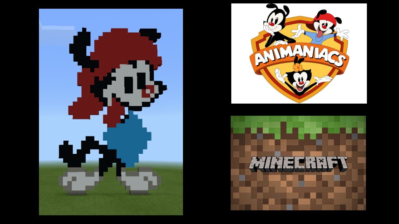 Animaniacs Minecraft Pixel Art Tutorial | How to Build Wakko from ...