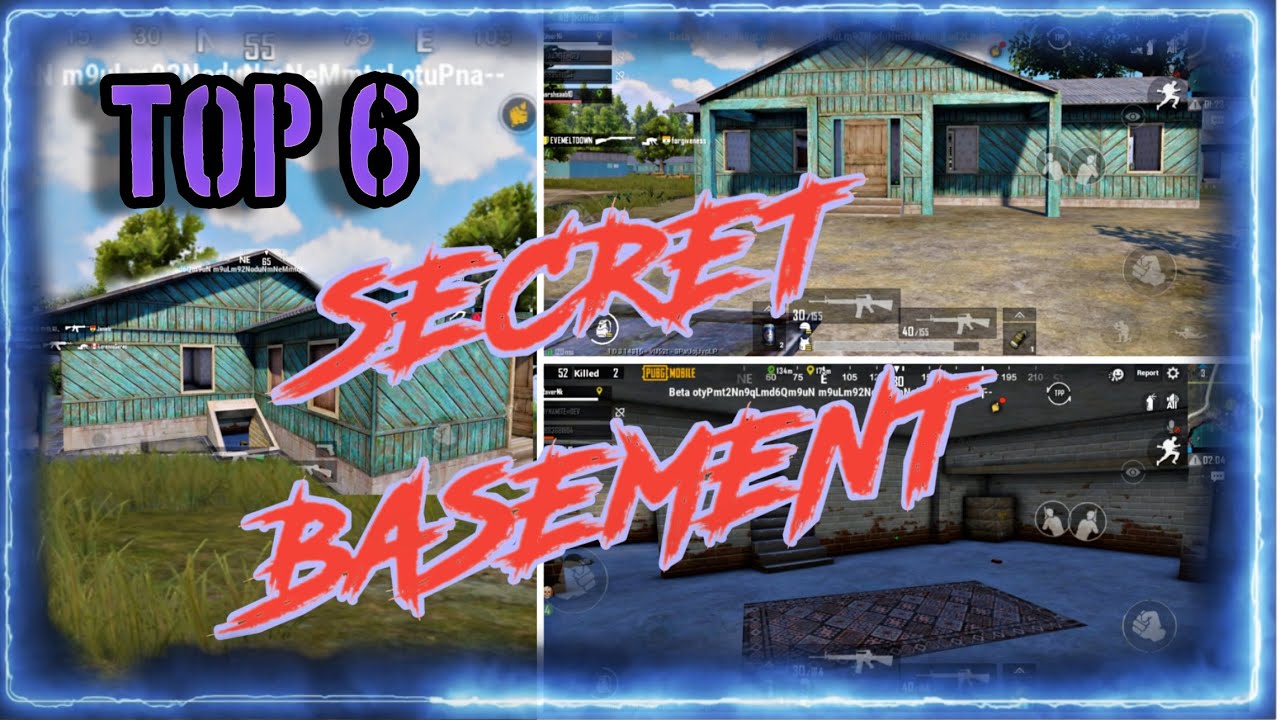 🔥Top 6 Secret Basement Places |🔥 Erangle 2.0 Hidden Places |🔥 Version 1 ...