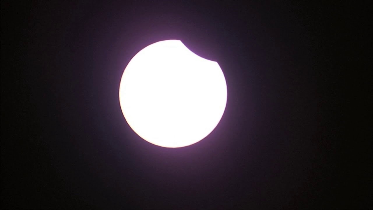 First views from Oregon: Solar eclipse begins over west coast - YouTube