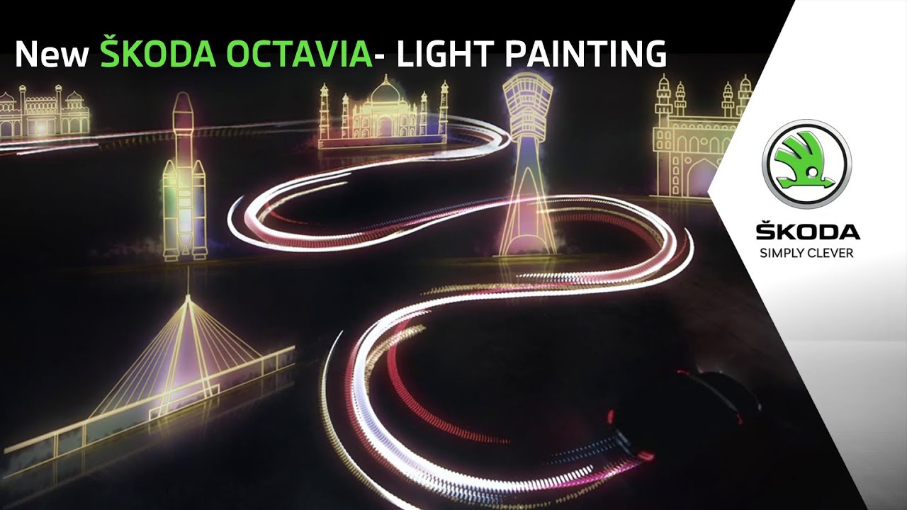 New ŠKODA Octavia- LIGHT PAINTING - YouTube
