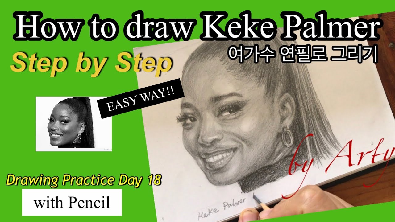 Drawing Keke Palmer with Pencil/ Drawing Process Step by Step (time ...