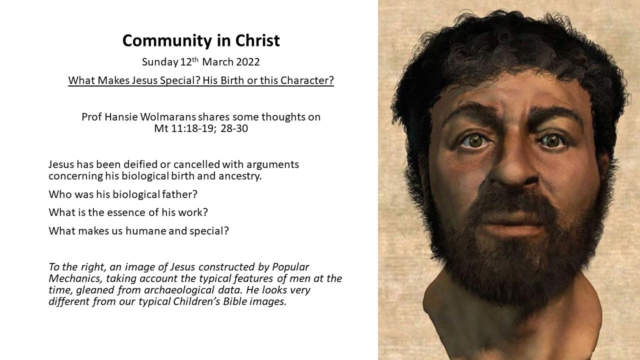 What Makes Jesus Special? Birth or Character? Prof Hansie Wolmarans on ...