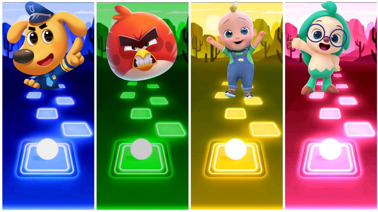 Sheriff Labrador 🆚 Angry Birds 🆚 Loo Loo Kids 🆚 Pinkfong Hogi Tiles Hop ...