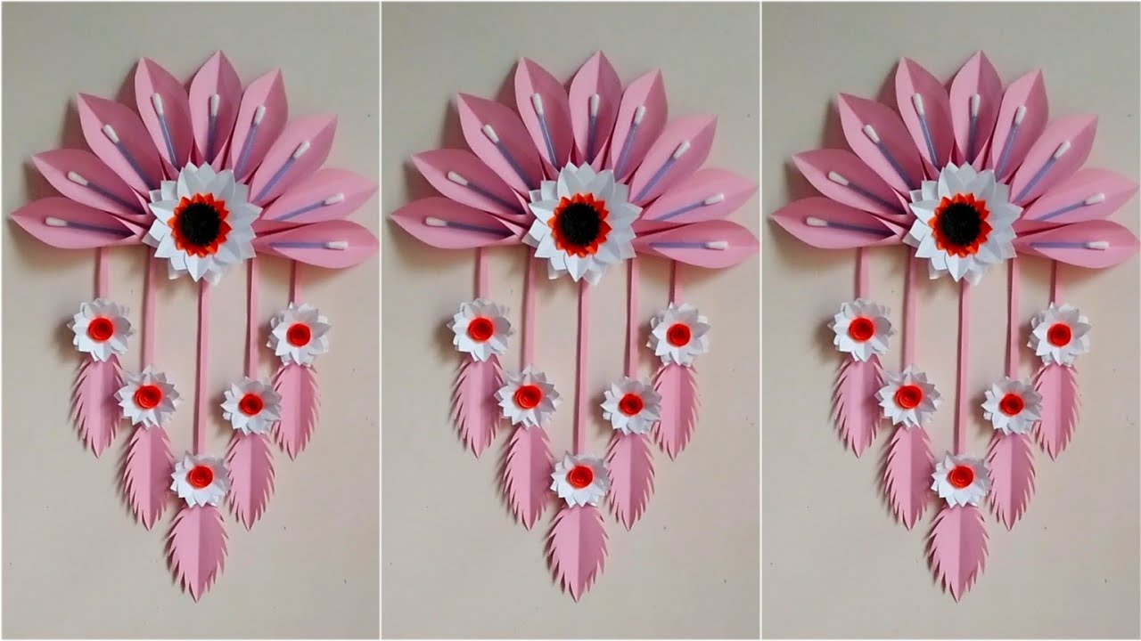 Easy And Beautiful Paper Flower Wall Hanging Ideas / Paper Craft Wall ...