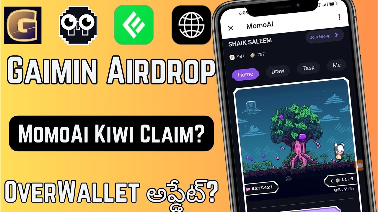 📣Gaimin(GMRX)Airdrop In Telugu|MomoAi Bot Kiwi Token Claim|tecexp - YouTube