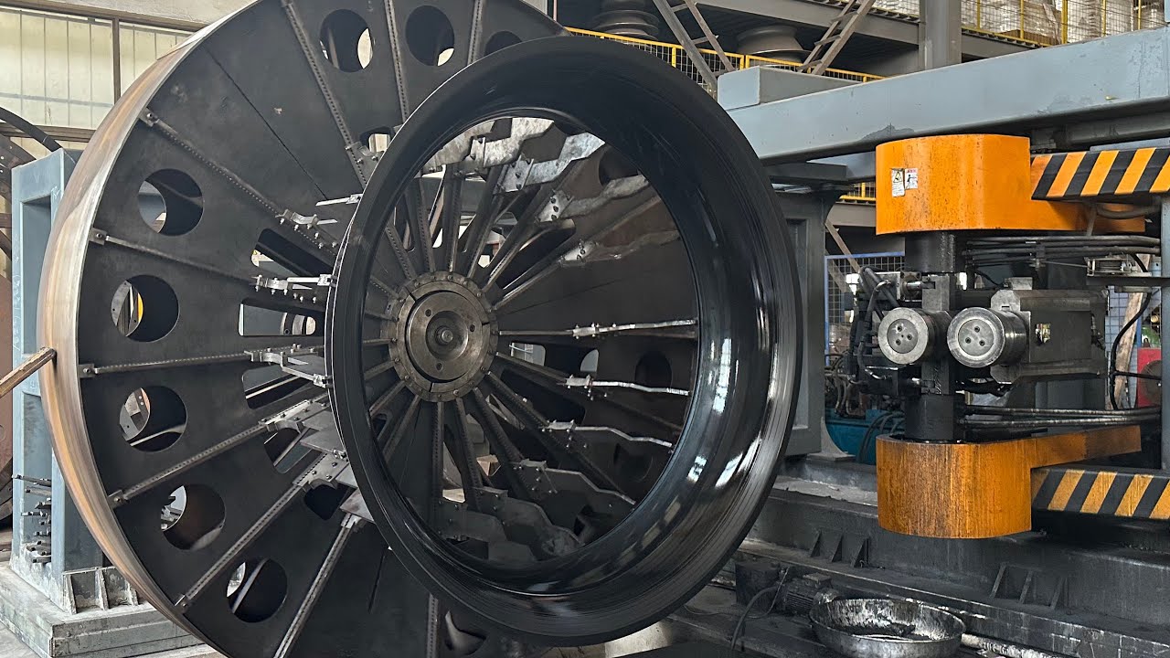 Bell mouth inlet flanging machine for centrifugal fan - YouTube