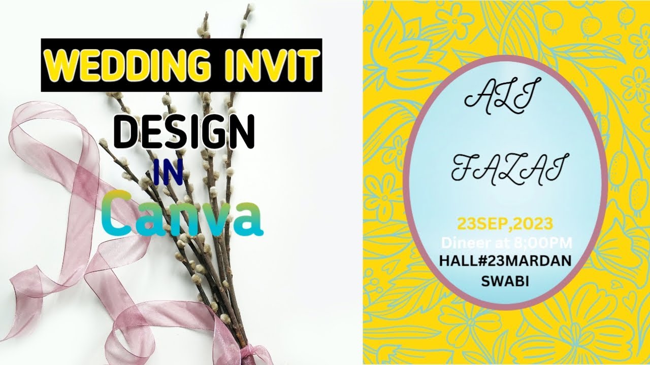 Wedding Invitation Design In Canva Tutorial Pashto Canva Full Course In Pashto Advance Skills