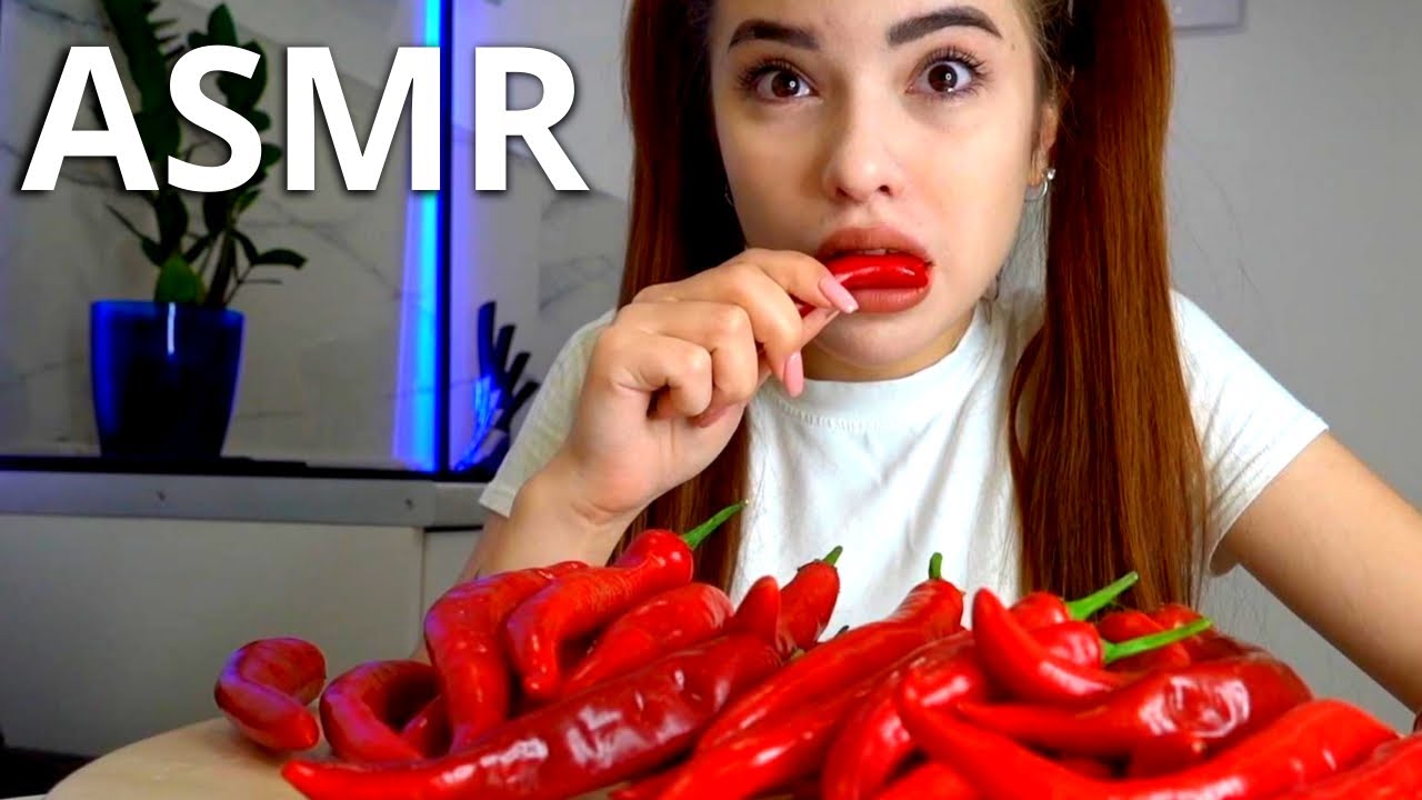 ** ASMR PEPPER PLATTER ** Crunchy Eating Sounds | Spicy + Mild Peppers ...