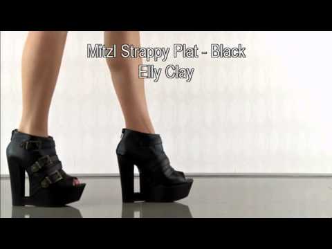 Mitzl Strappy Plat - Black by Elly Clay