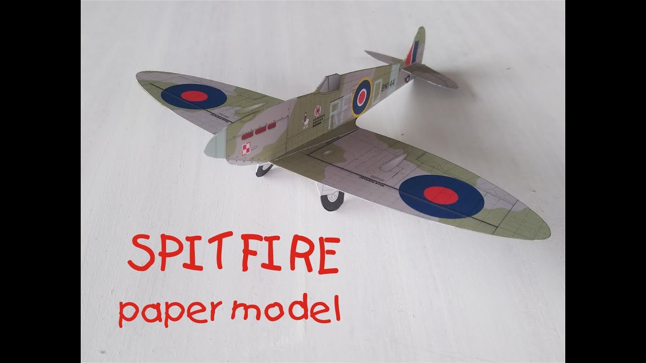 JSC, kids papercraft, paper Spitfire, model, modele dla dzieci ...