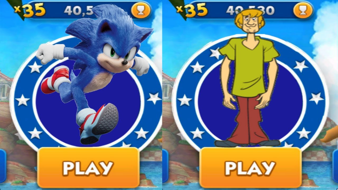 Sonic Dash vs Scooby Doo Shaggy Run - Movie Sonic vs All Bosses Zazz ...